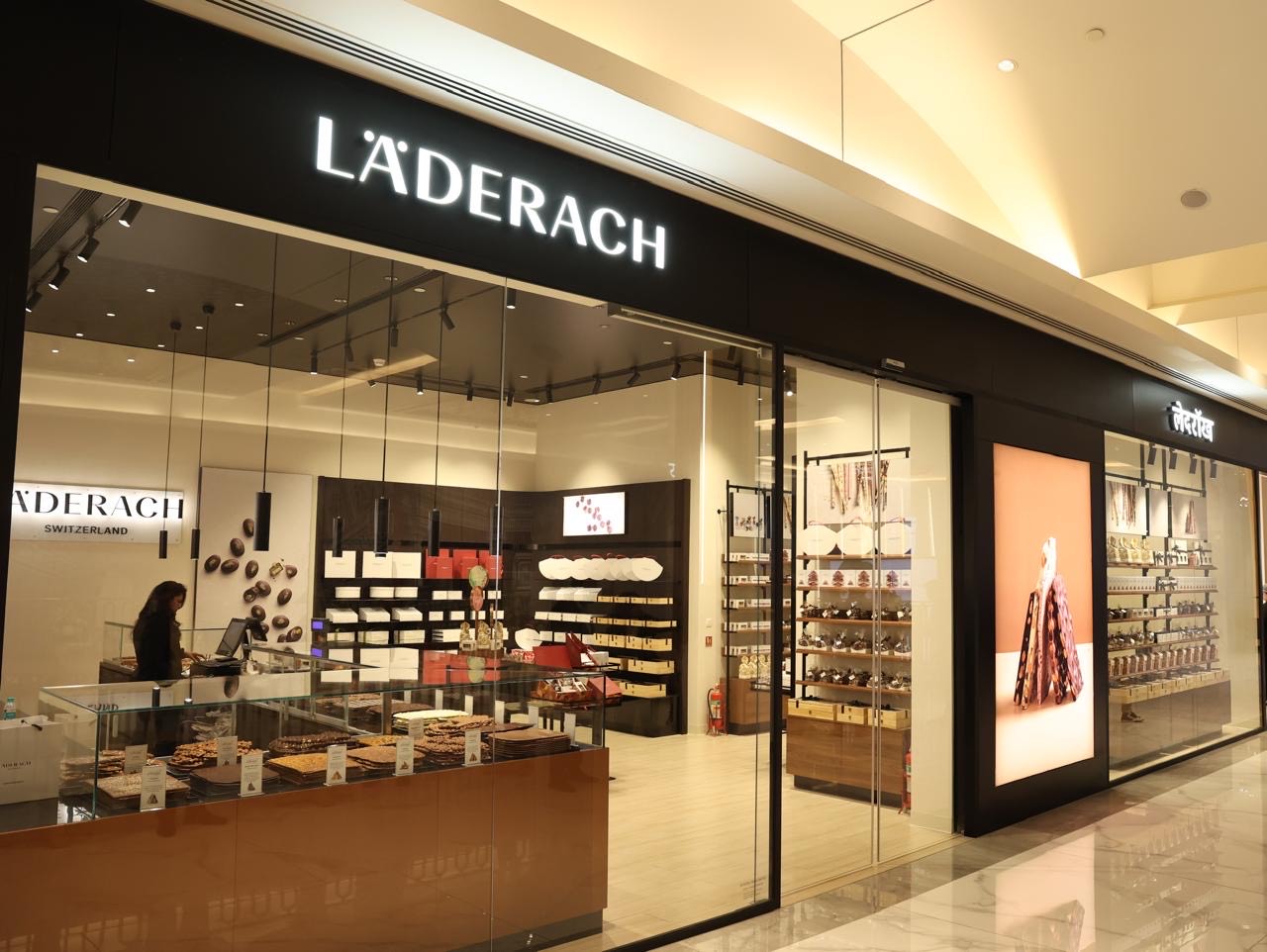 India / Switzerland – Swiss Chocolate brand Läderach Store at the Jio ...